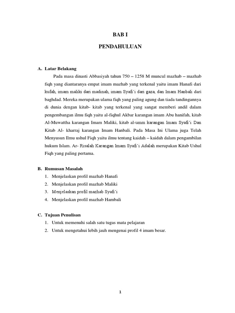 Makalah 4 Imam Besar | PDF