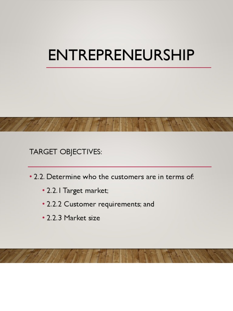 Target Market Customer Requirements Market Size | PDF | Business ...