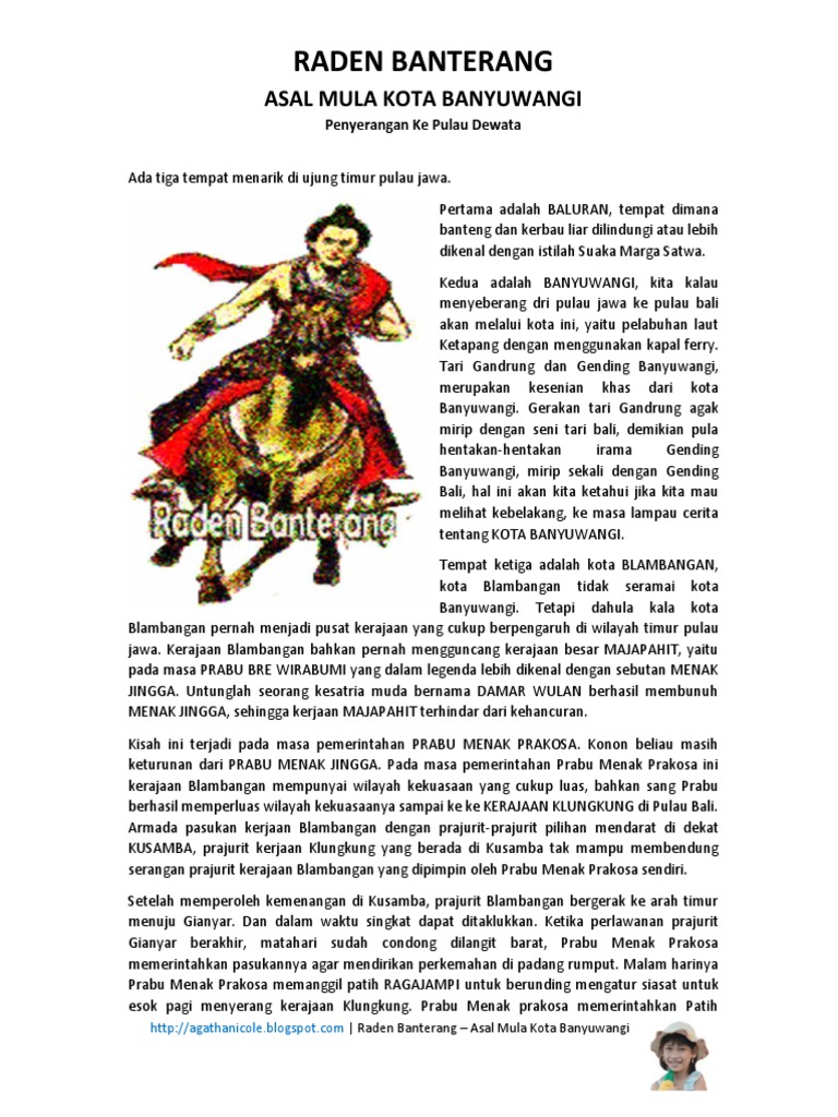 Raden Banterang - Asal Mula Kota Banyuwangi | PDF