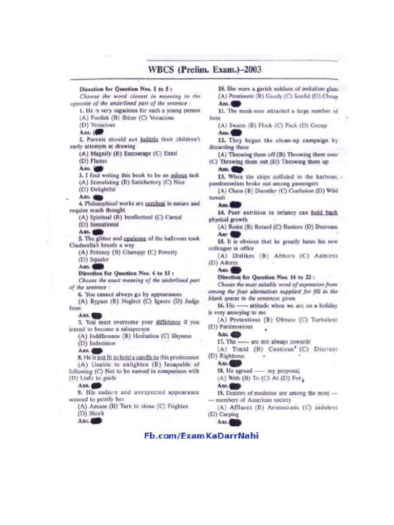WBCS Question Paper | PDF | Foreign Direct Investment | Delhi