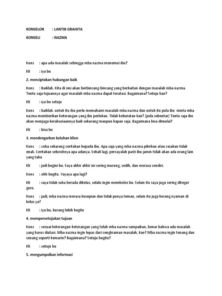 Contoh Verbatim Trait And Factor Pdf