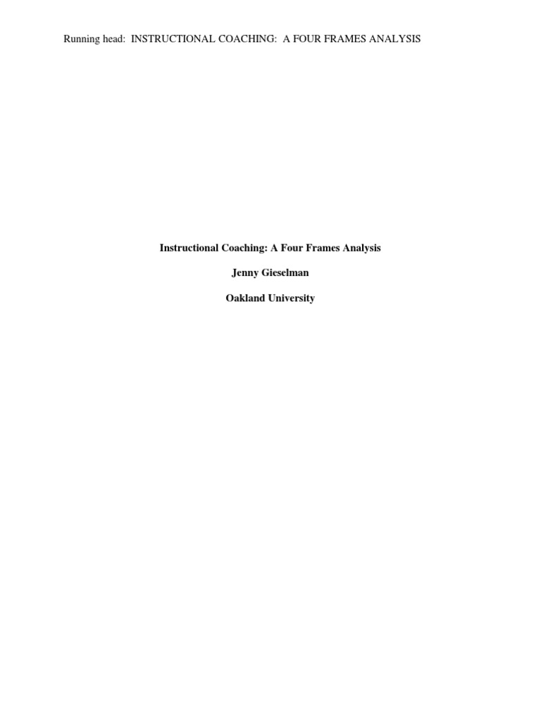 Final Four Frames Analysis Instructional Coaching | PDF | Goal | Teachers