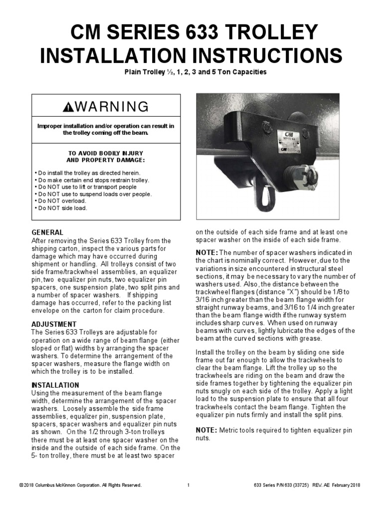 CM 633 Series Wide Range Trolley 2018 February 633 33725 Rev AE | PDF | Justice | Crime & Violence