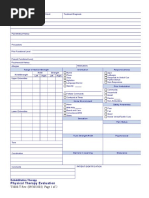 Physio Initial Assessment Form | PDF | Self-Improvement
