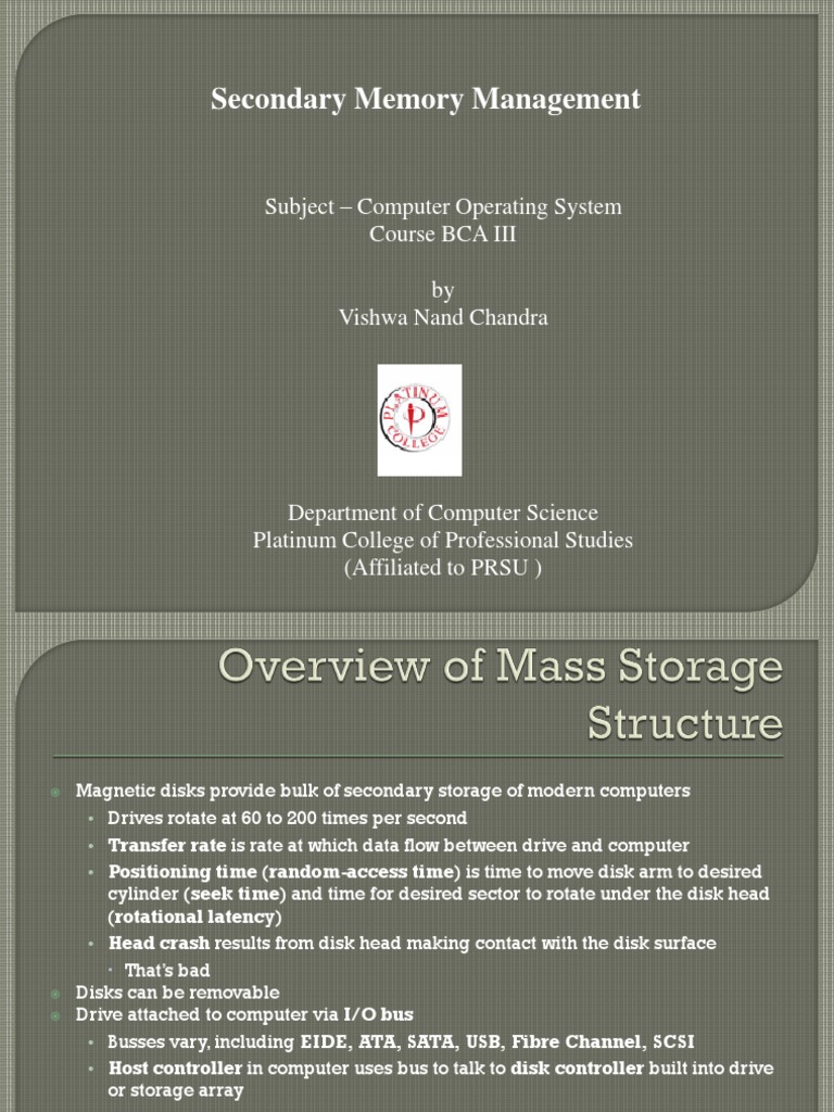 Secondry Memory Management | Download Free PDF | Disk Storage | Computer Data Storage