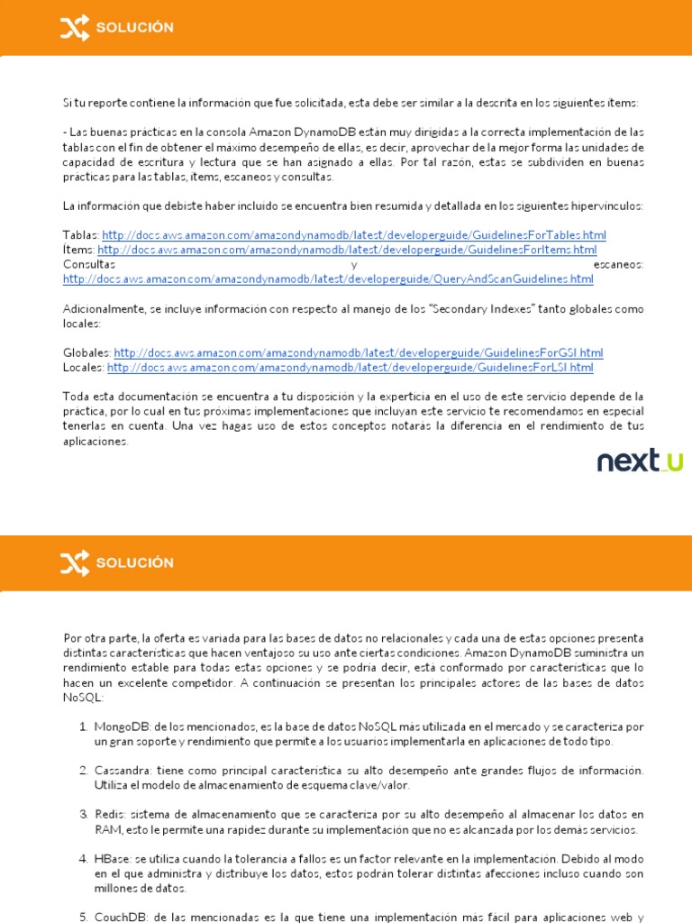 Buenas Practicas DynamoDB | PDF | No Sql | Bases de datos