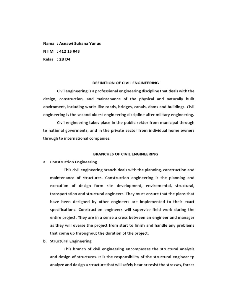Definition of Civil Engineering | PDF | Civil Engineering | Engineering