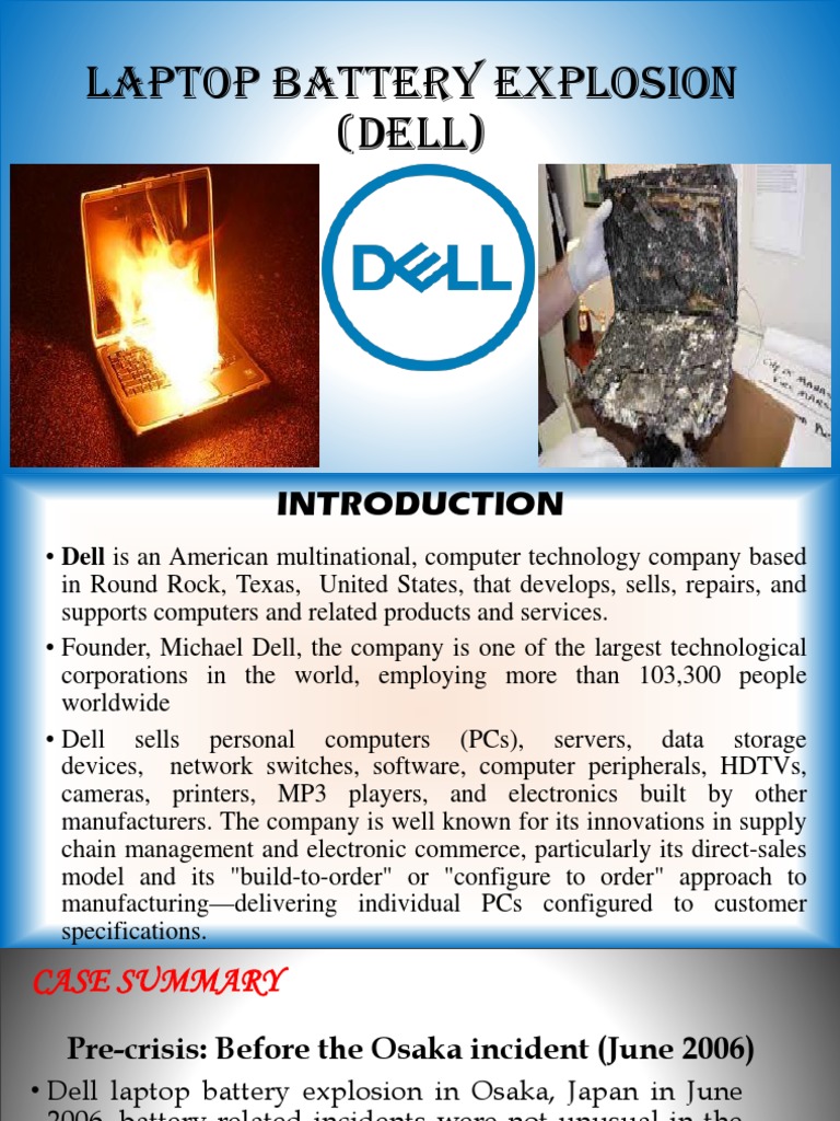 Dell Laptop Battery Explosion Crisis | PDF | Dell | Laptop