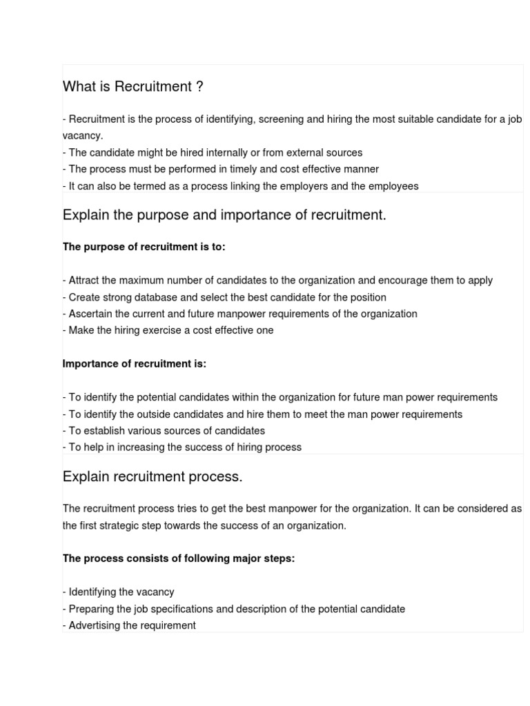 HR Interview Question | PDF | Performance Appraisal | Recruitment