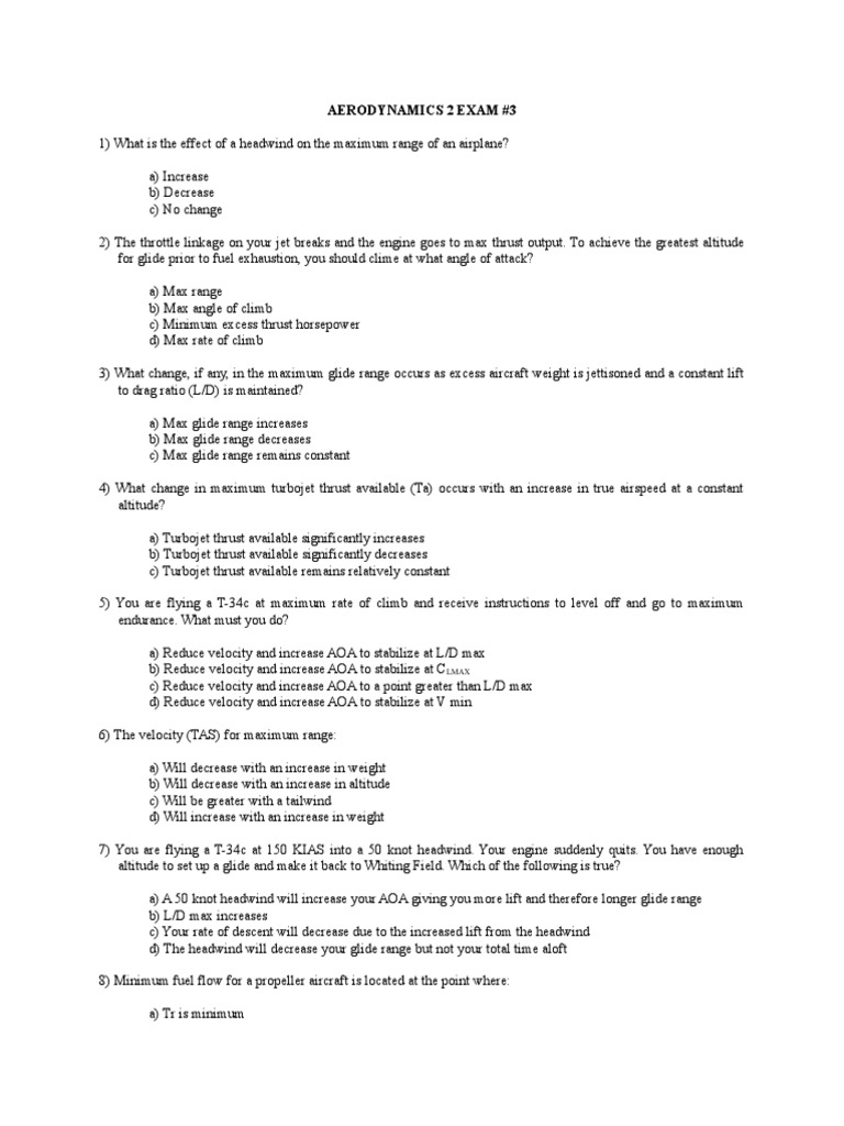 Aero 2 Exam 3 | PDF | Stall (Fluid Mechanics) | Flight Control Surfaces