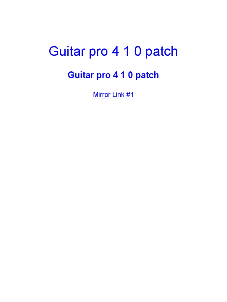 Guitar Pro 4 1 0 Patch | PDF | Microsoft Windows | Software