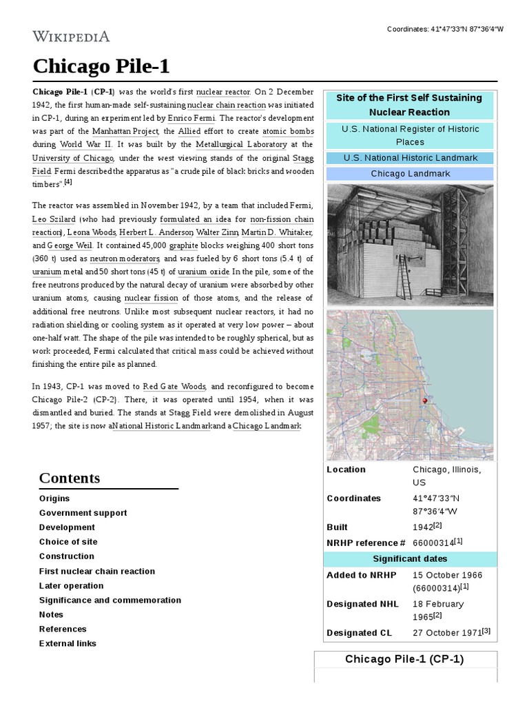 Chicago Pile 1 | PDF | Nuclear Fission | Nuclear Reactor