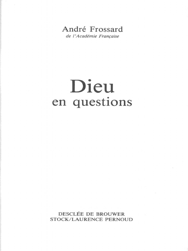 Dieu en Questions - Andre Frossard | PDF