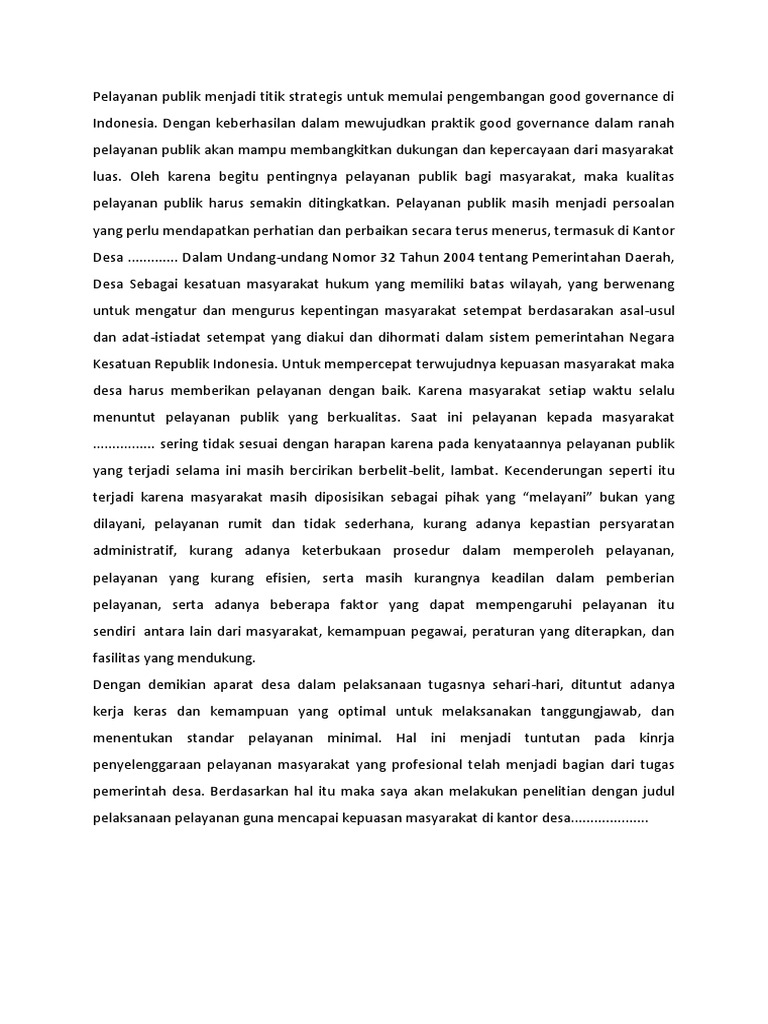 Latar Belakang Desa | PDF