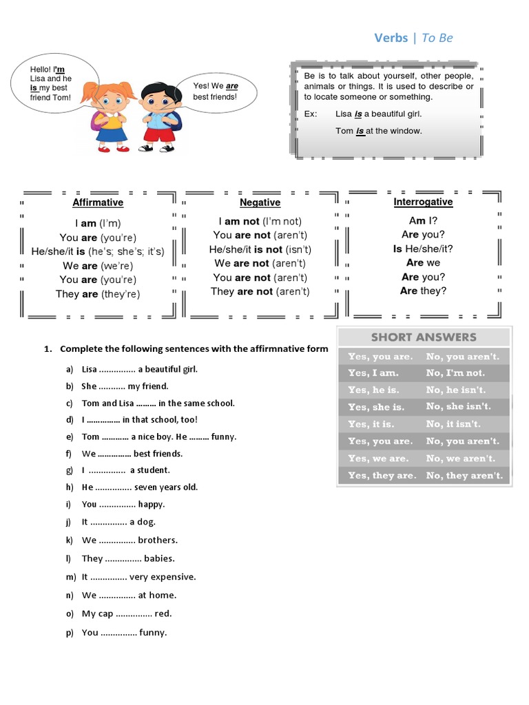 Verb To Be | PDF | Rules | Cognitive Science