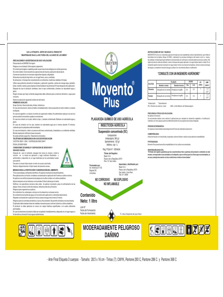 Ficha Técnica del Insecticida Movento Plus | PDF | Pesticida | Agua
