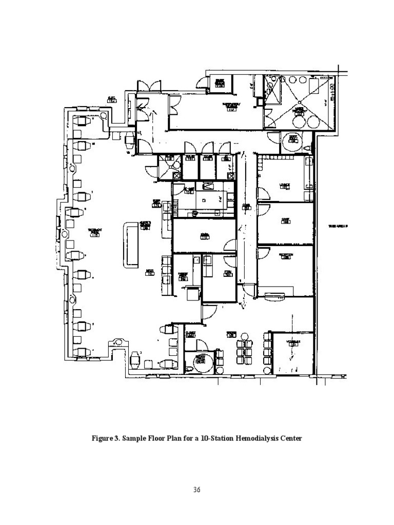 Figure 3. Sample Floor Plan For A 10-Station Hemodialysis Center | PDF ...