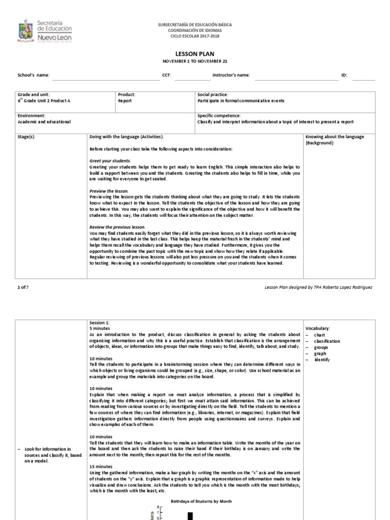 6th Grade Unit 2 Product A | PDF | Lesson Plan | Subject (Grammar)