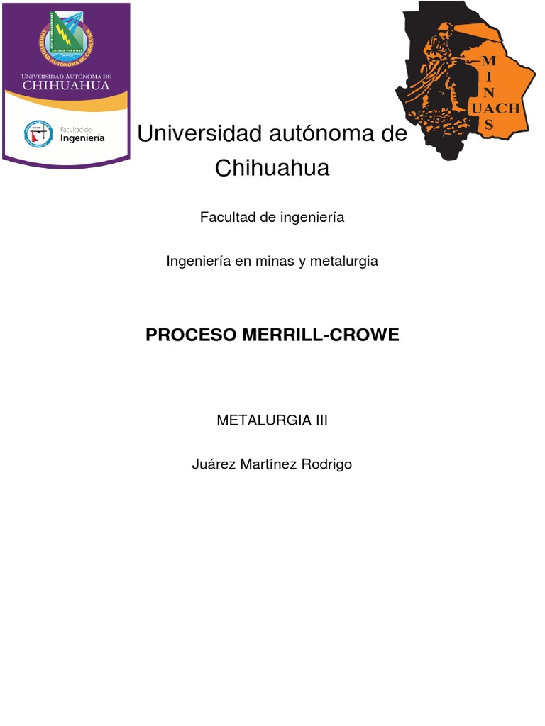 Proceso Merrill Crowe | PDF | Oro | Cianuro