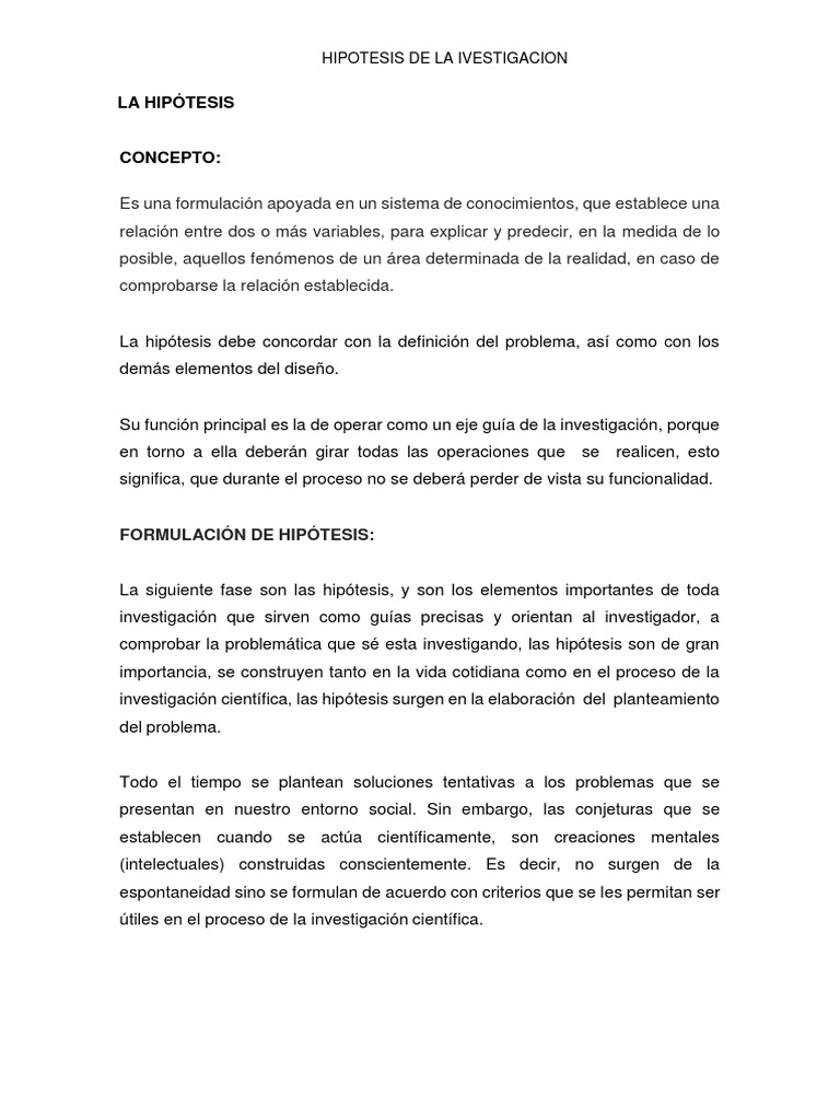 La Hipótesis Exposicion | PDF | Hipótesis | Método científico