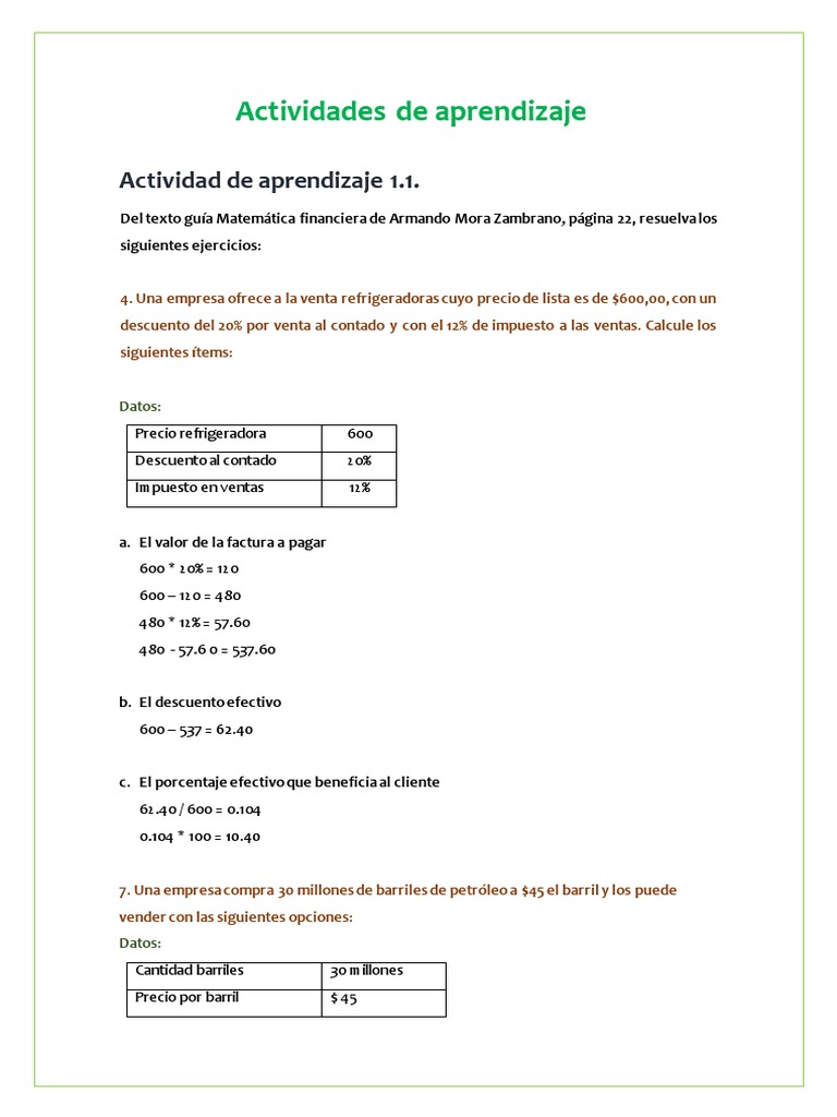 Matemticas 151227050812 | PDF | Barril (Unidad) | Depreciación