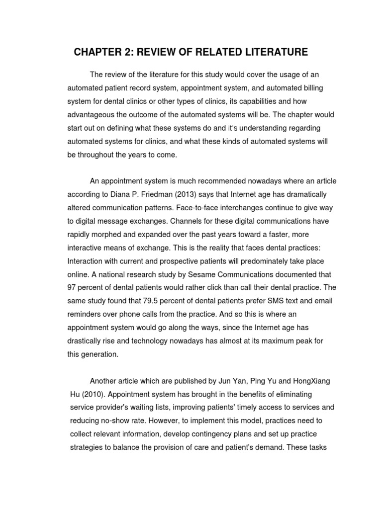 Chapter 2: Review of Related Literature | PDF | Automation | Health Care