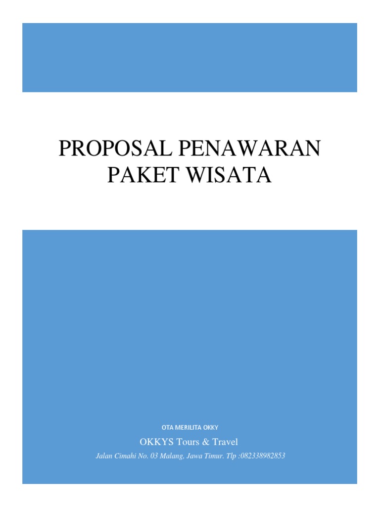 Proposal Penawaran. Paket Wisata PDF | PDF | Bisnis