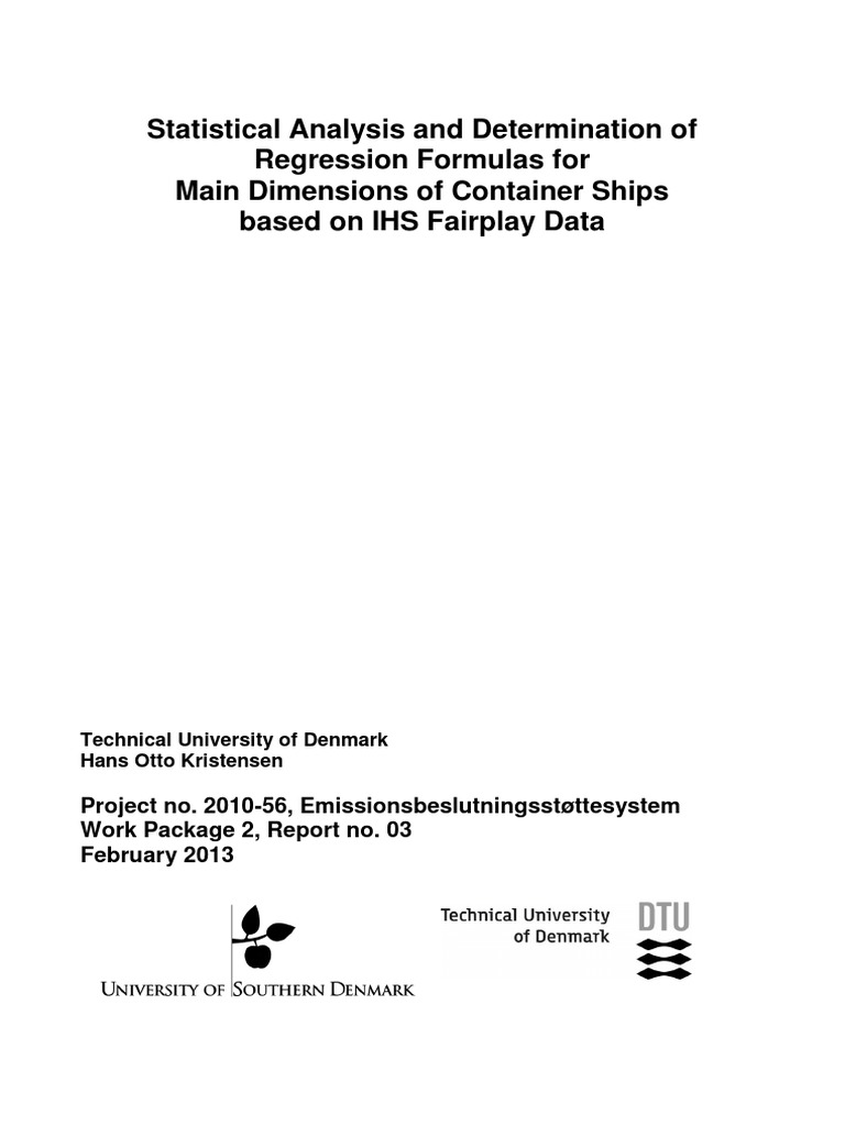 WP 2 Report 3 Regression Analysis For Container Ships | PDF | Ships ...