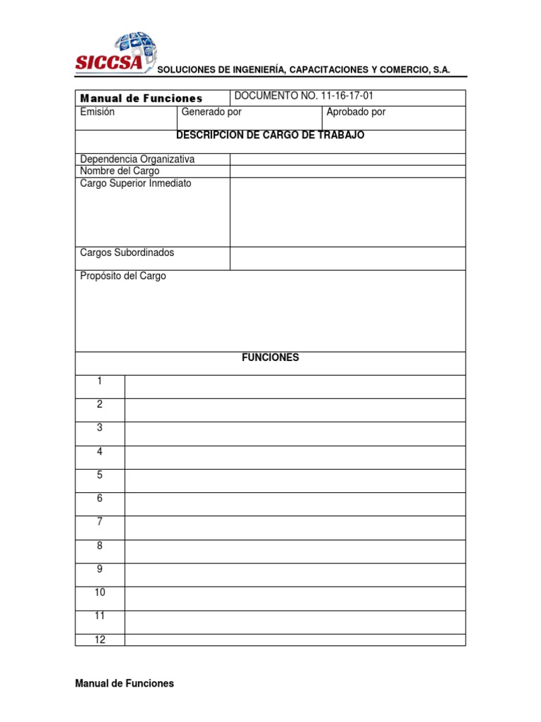 Formato - Manual de Funciones | PDF