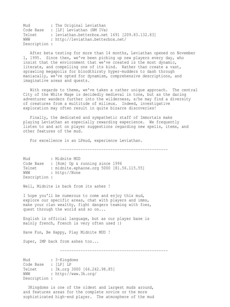 Mud List | PDF | Mud | Leisure