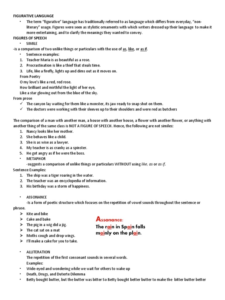 Figurative Language Handout | PDF | Linguistics