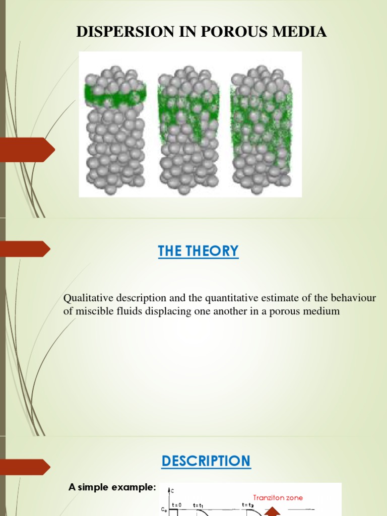 Dispersion in Porous Media | PDF | Diffusion | Mass Transfer