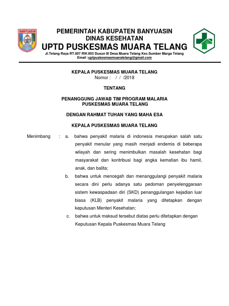 SK Malaria Wiwik | PDF | Pengembangan Diri