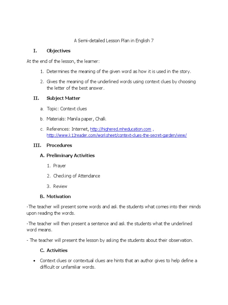 Context Clues | Lesson Plan