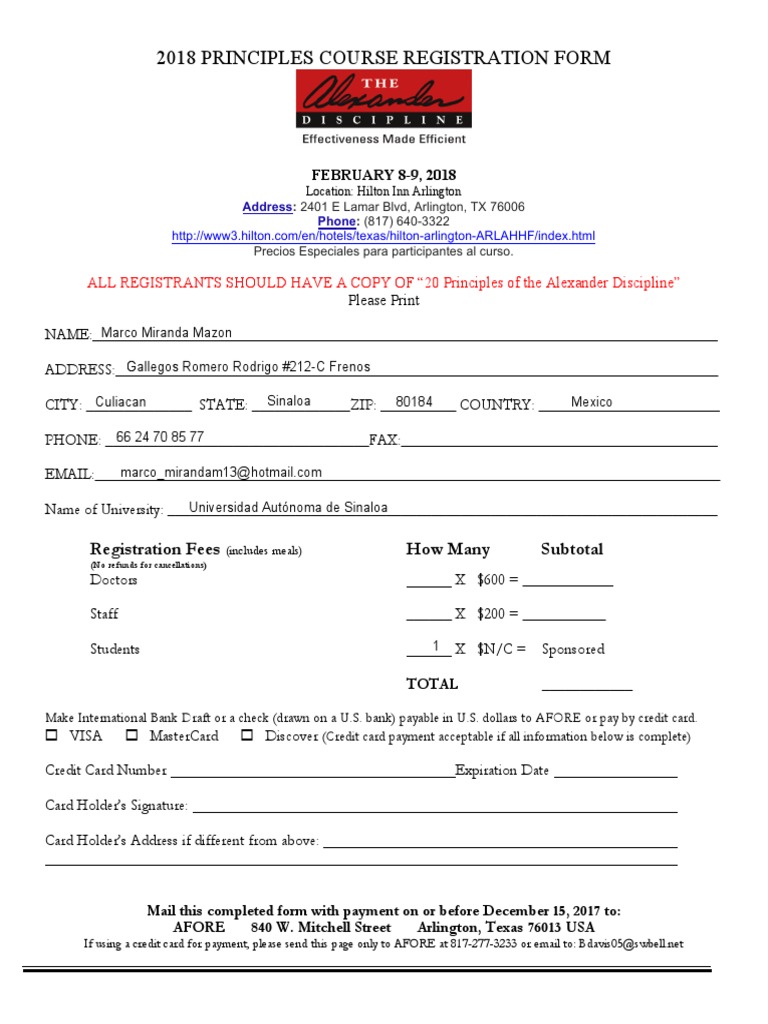 2018 Dr. Wick Alexander Principles Registration Form .PDF - Marco PDF ...
