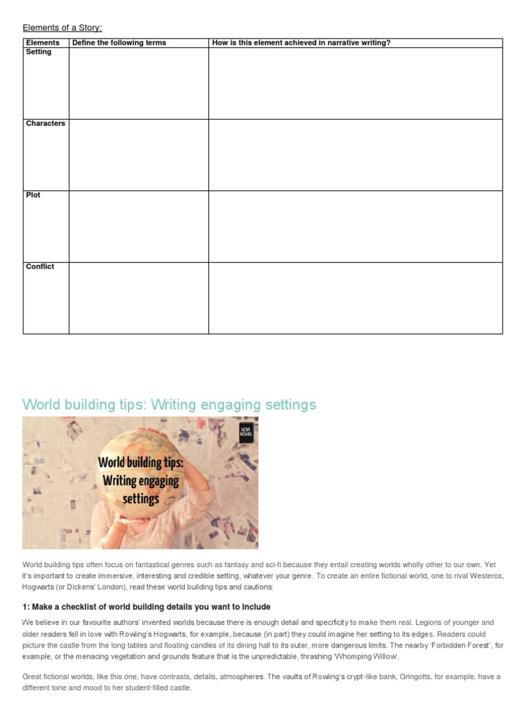 Elements of A Story | PDF | Worldbuilding | Narrative