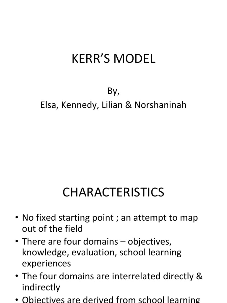 Kerr's Model | PDF | Affect (Psychology) | Educational Assessment