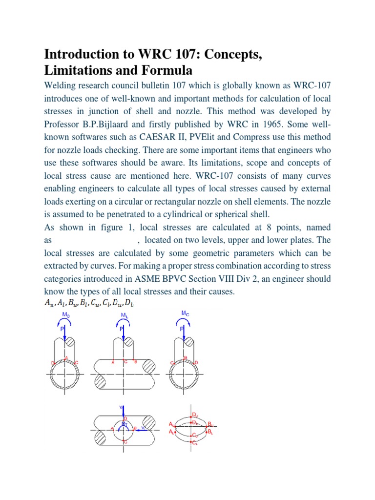 An Introduction to the WRC-107 Method for Calculating Local Stresses at Nozzle Attachments ...