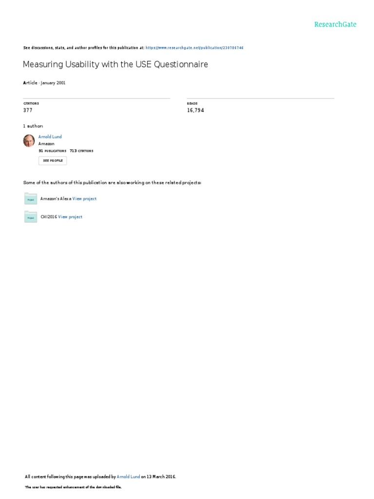 Measuring Usability With The USE Questionnaire | PDF | Usability ...