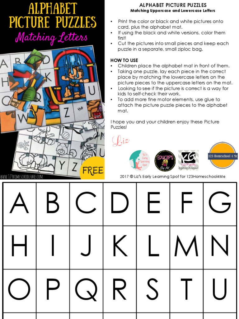 Alphabet Picture Puzzles | Download Free PDF | Collation | Orthography