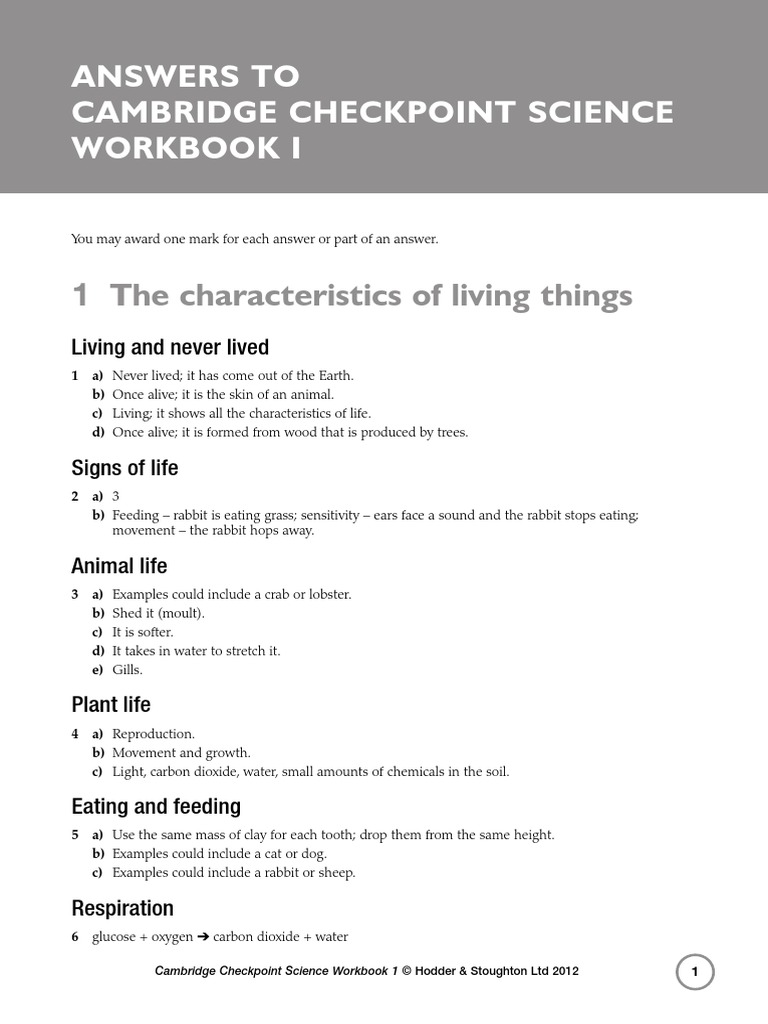 Science Workbook 1 Answers PDF | PDF | Rock (Geology) | Gravity