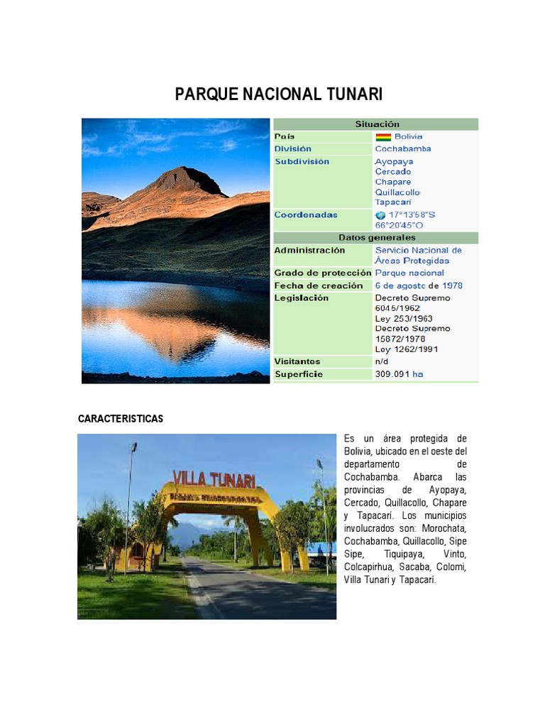 Parque Nacional Villa Tunari | PDF | Earth Sciences | Entorno natural