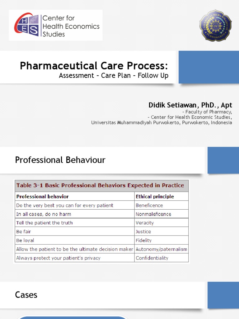 Pharmaceutical Care Process:: Assessment - Care Plan - Follow Up | PDF ...