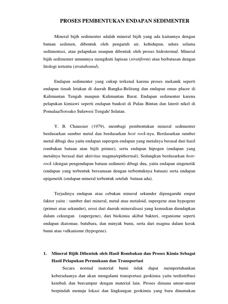 Proses Pembentukan Endapan Emas | PDF