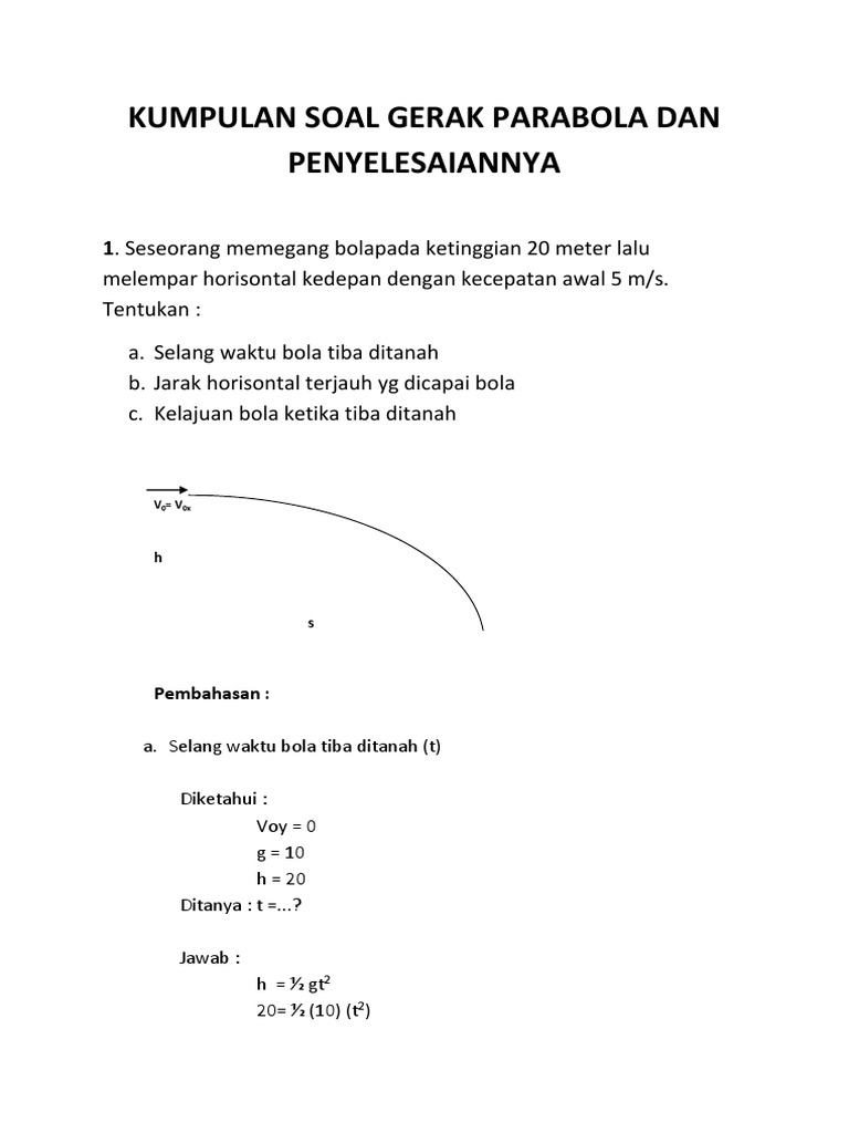 Soal dan Pembahasan Gerak Parabola | PDF