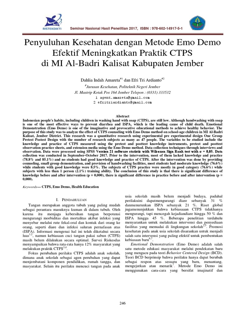 Penyuluhan Kesehatan Dengan Metode Emo Demo Efektif Meningkatkan ...