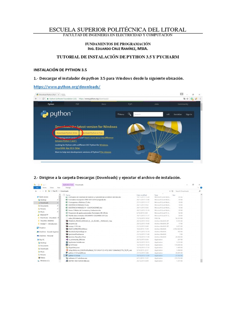 Tutorial de Instalacion de Python y Pycharm | PDF