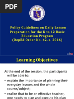 DepEd Order No. 42, s. 2016 Guidelines | PDF | Lesson Plan | Teachers