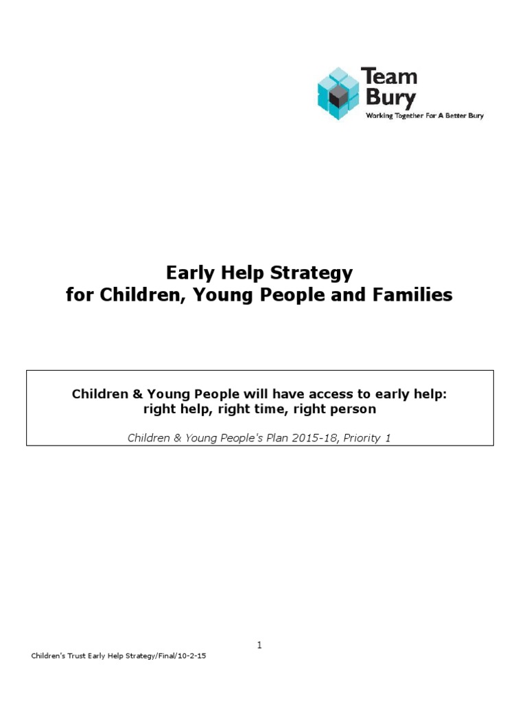 Early Help Strategy For Children, Young People and Families | PDF ...