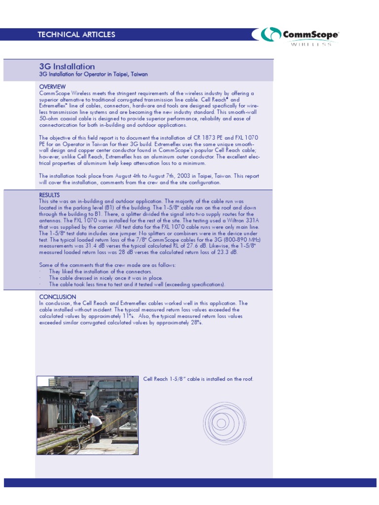 Wireless 3g Installation | PDF | Coaxial Cable | Information And ...
